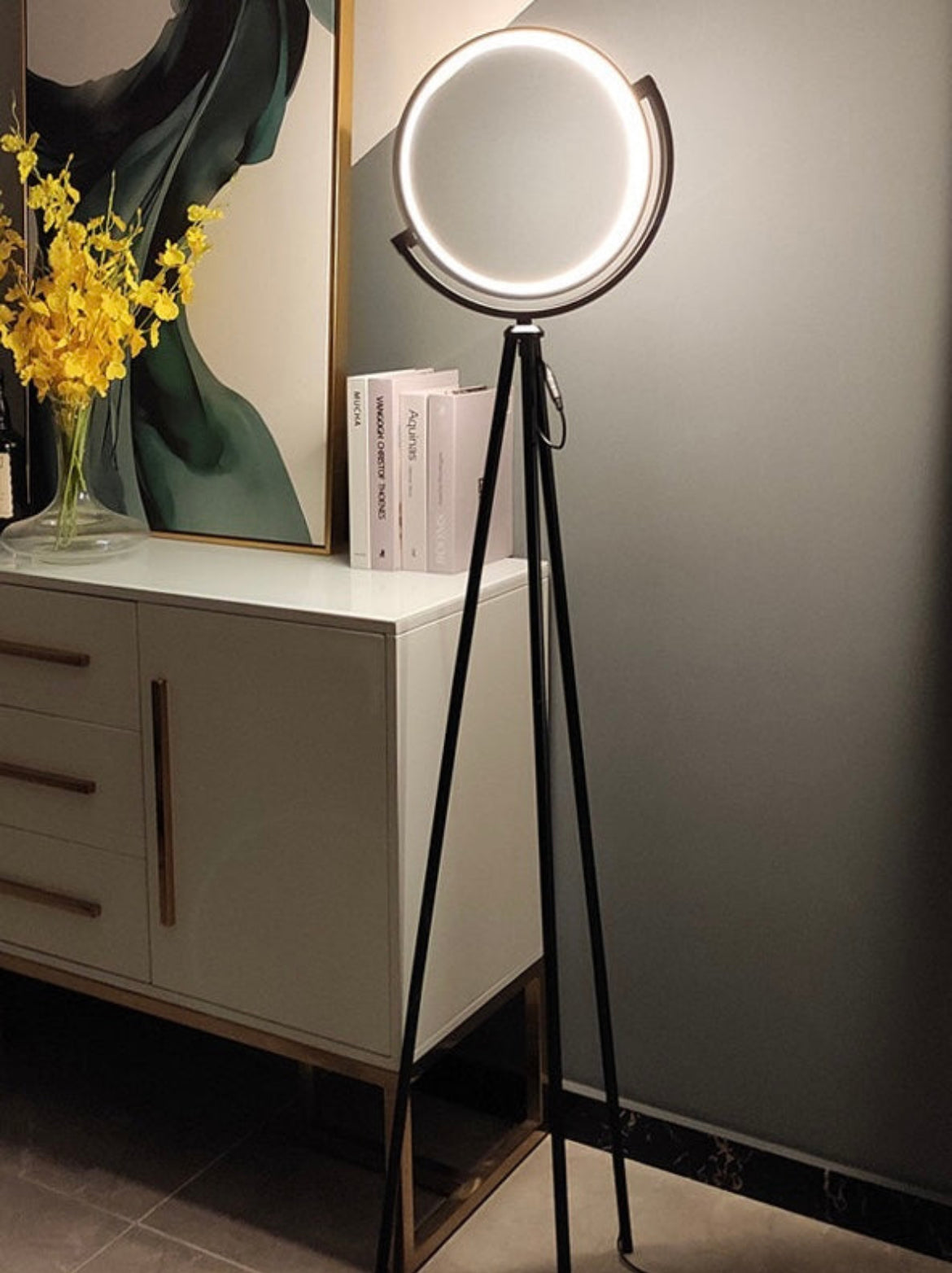 Round LED floor lamp – Modahome.ae